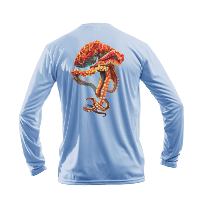 Orange Octo Long Sleeve Performance Tee – Sea Fear